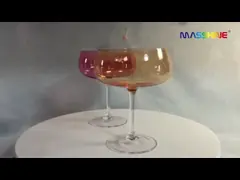 Martini Glass Drinking Goblets Lead Free Heavy Base Iridescent