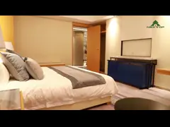 Star Luxury Hotel Furniture Bed Upholstery Wooden Comfort Customizable
