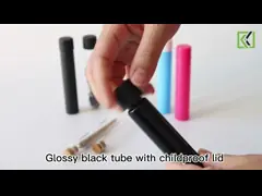 Glass Custom Weed Pack Tube Child Resistant Reusable With Screw Lid