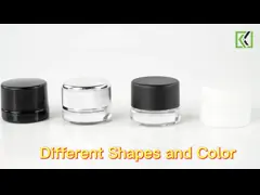 Clear / Black Custom Weed Pack Wax Jars Glass Child Proof With Bamboo Lid