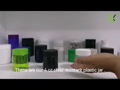 Food Grade Plastic Weed Jar 4oz Airtight Smell Proof With Smooth Cap