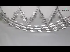 Cross Barbed Razor Wire Coil Galvanised For Security Fencing