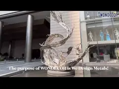 Metal Casting Stainless Steel Sculpture 250cm Abstract Sea Wave Shape