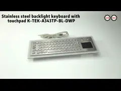 Stainless Steel Backlit USB Keyboard Washable IP65 With Tough Touchpad