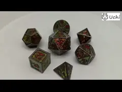 Black Metal Polyhedral Dice DND Sturdy High Temperature Tabletop