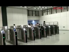 Stainless Steel Turnstile Security Systems Facial Recognition / Fingerprint For Airport