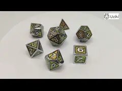 Metal Gaming Dice Set Hand Carved Portable Odorless For Role Playing