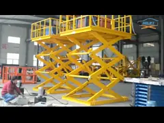 Warehouse Stationary Hydraulic Scissor Lift 6m Anti Skid High Precision