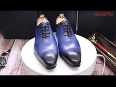 Vintage Men's Dress Shoes Genuine Leather Lace Up Brogue Oxfords