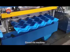 Glazed Tile Roof Panel Roll Forming Machine 7.5KW 0.8mm Thickness PLC Control