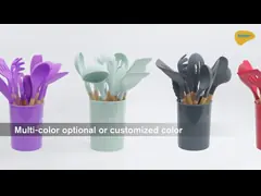 Multi Color Silicone Kitchen Utensils 12 pcs Non Toxic Lightweight