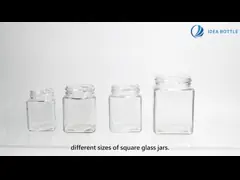 Spice Glass Jars Containers 3Oz 4Oz Rectangular Food Grade With Metal Lid