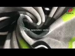 Print Spandex Velvet Fabric High Elastane Soft Customized For Cloth