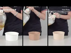 Soup Biodegradable Disposable Bowls Kraft Paper Takeaway No Leakage