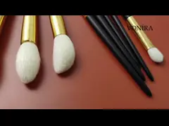Goat Natural Hair Makeup Brushes 8 Pieces Wood Handle Beauty WIth Golden Ferrule