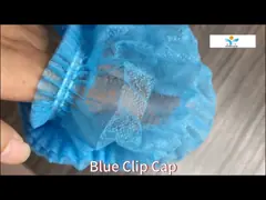 Non Woven Disposable Hair Net Cap PP Bouffant Blue Breathable