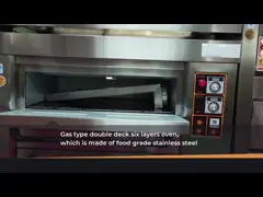Gas Type Bakery Deck Oven Double Deck Six Trays Food Grade SS430