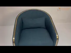 Single Hospitality Lounge Chairs Armchair Blue Fabric Modern Comfortable
