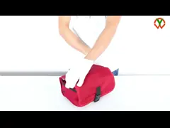 Travel Toiletry Luxury Cosmetic Bag 2L Hanging Zipper Closure Red