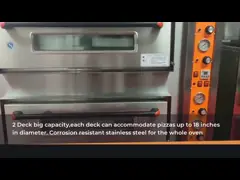 Gas Bakery Commercial Pizza Oven 2 Deck Stainless Steel Big Capacity
