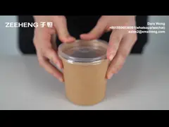 Round Kraft Paper Bowls Disposable Small Hot / Cold Food Grade With Lids