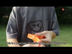 Silicone Imitation Leather Dog Collar And Leash Set Custom Waterproof Durable Adjustable