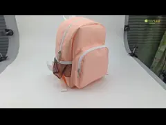 600D Polyester Zipper Backpack Light Pink Backpack For School