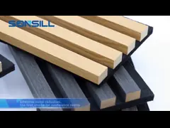 Luxury Acoustic Panels Board Fabric Wooden Grooved Fluted 2400 * 600Mm