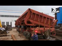 50Km/H Railway Side Dump Car 27M3 Capacity Pneumatic Discharging Ballast Trailer