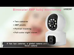 Indoor Video Baby Monitor Camera Dual Lens Night Vision 3.6Mm Hd Lens