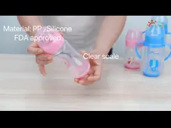 9Oz 260Ml Pp Wide Neck Arc Baby Feeding Bottle Pink Color