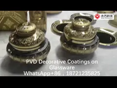 Glassware Gold Plating Machine 2-Sides Gold Color Reflection, Strong Adhesion TiN Gold Coating