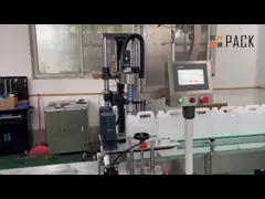 Full Automatic Inline Pick And Place Tin Jerry Can Capping Machine With Cap Feeding Elevator