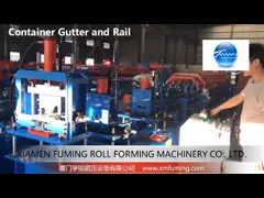 container bottom rail channel roll forming gutter machine hydraulic cutting