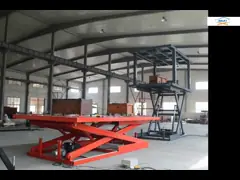 rectangular tube checkered iron hydraulic car lift for home basement