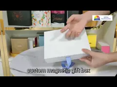 Sturdy White Foldable Paper Magnetic Gift Boxes Packaging Product With Ribbon