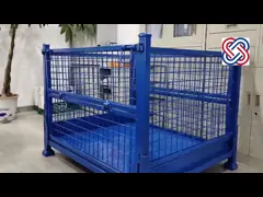 Collapsible Stackable Warehouse Stack Rack Wire Mesh Pallet Box 1000kg