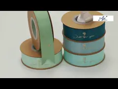 customized gold foil printed polyeater satin ribbon for gift packing