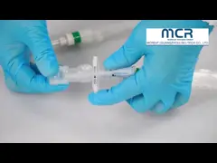 Push Switch And Luer Lock Design Soft Blue Suction Tip Closed Suction Catheter With Protective Sleev