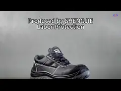 embossed cow leather black lace up closure pu sole ultimate protection light safety shoes