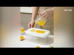 reusable easy release square ice cube tray for whiskey with lid storage bin