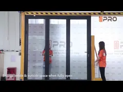 customized exterior aluminum glass patio bi folding door thermal break system waterproof