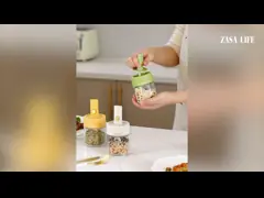 250ml empty spice storage jar pot with retractable spoon 7.2*7.2*15cm