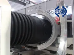 plc control system drainage and sewage double wall corrugated pipe extrusion line