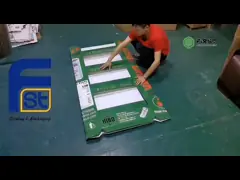 customized corrugated b flute foldable floor carton cardboard display stand for snacks
