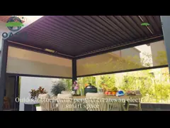 outdoor garden motorized aluminum pergola , powder coating automatic roof pergola