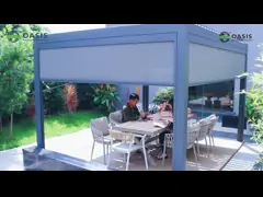 Pergola di lusso e più moderna in alluminio, Dach Wasserdichtes con finestra, Pergola motorizzata in alluminio con finestra