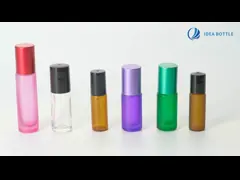 oem glass roller bottles 5ml 10ml with gold silver aluminum cap