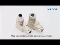 field wireable assembly m12 connector 8 pin female metal ip67 industrial