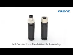 field wireable assembly m8 connector iec 61076-2-104 3pin male straight ip67